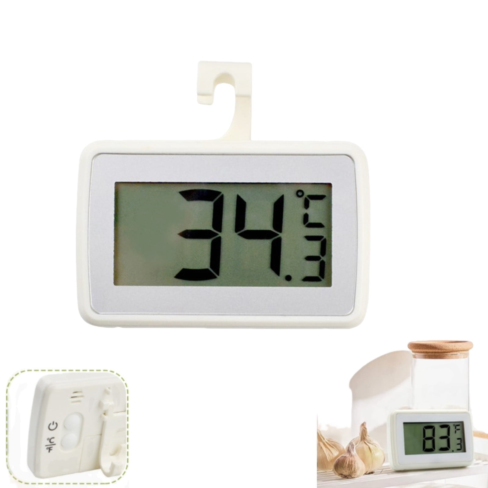 High Precision LCD Refrigerator Thermometer Freezer Temperature Monitor ...