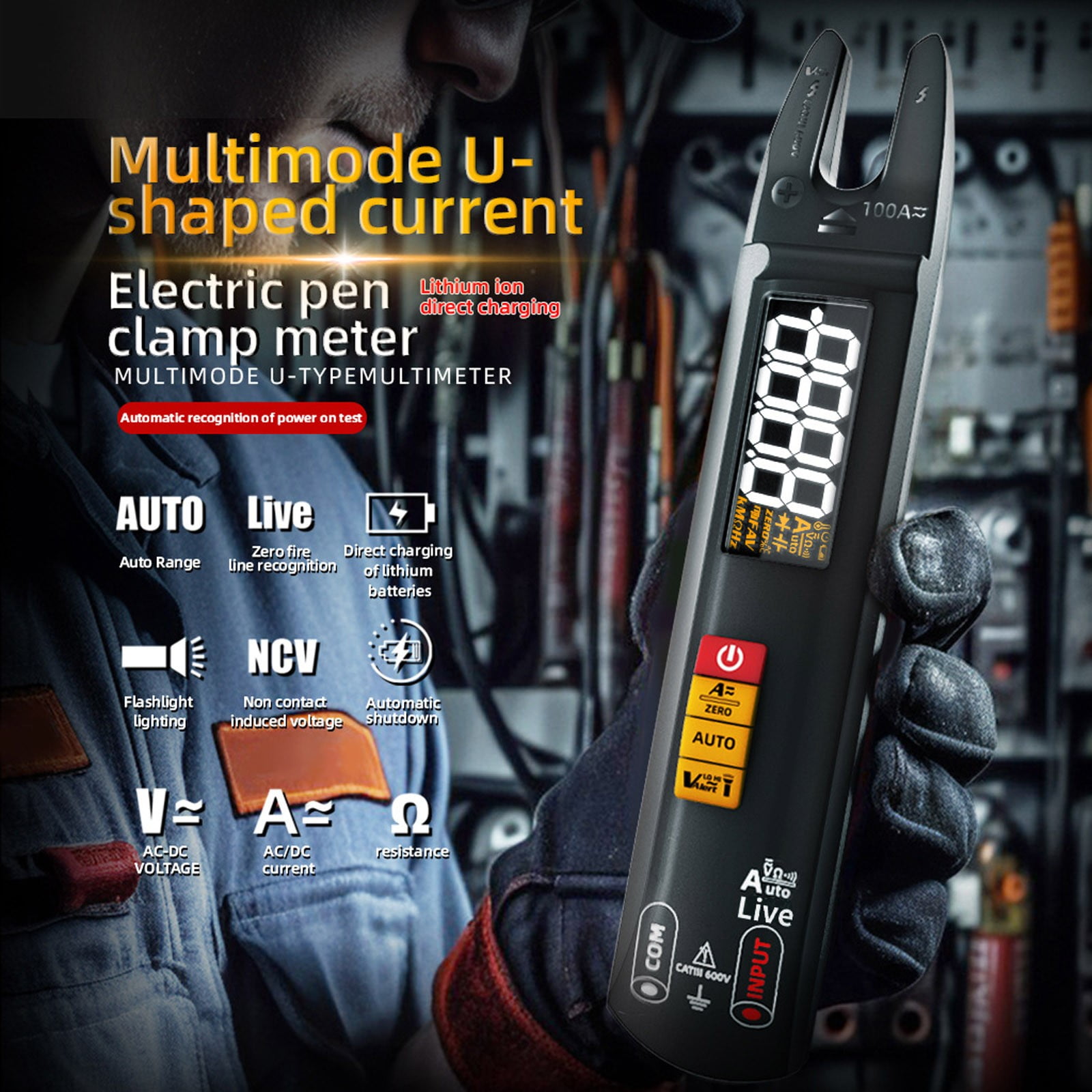 High Precision U0 Type Clamp Meter Ammeter Multimeter with AC/DC ...