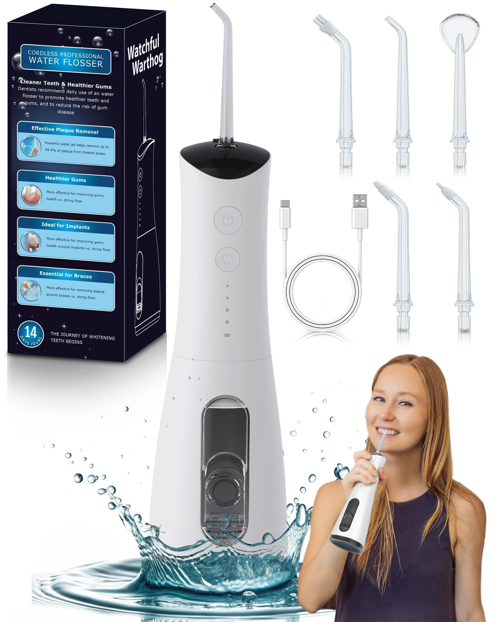 High-Pressure 120PSI Water Dental AIF9 Flosser with 300ml Reservoir ...
