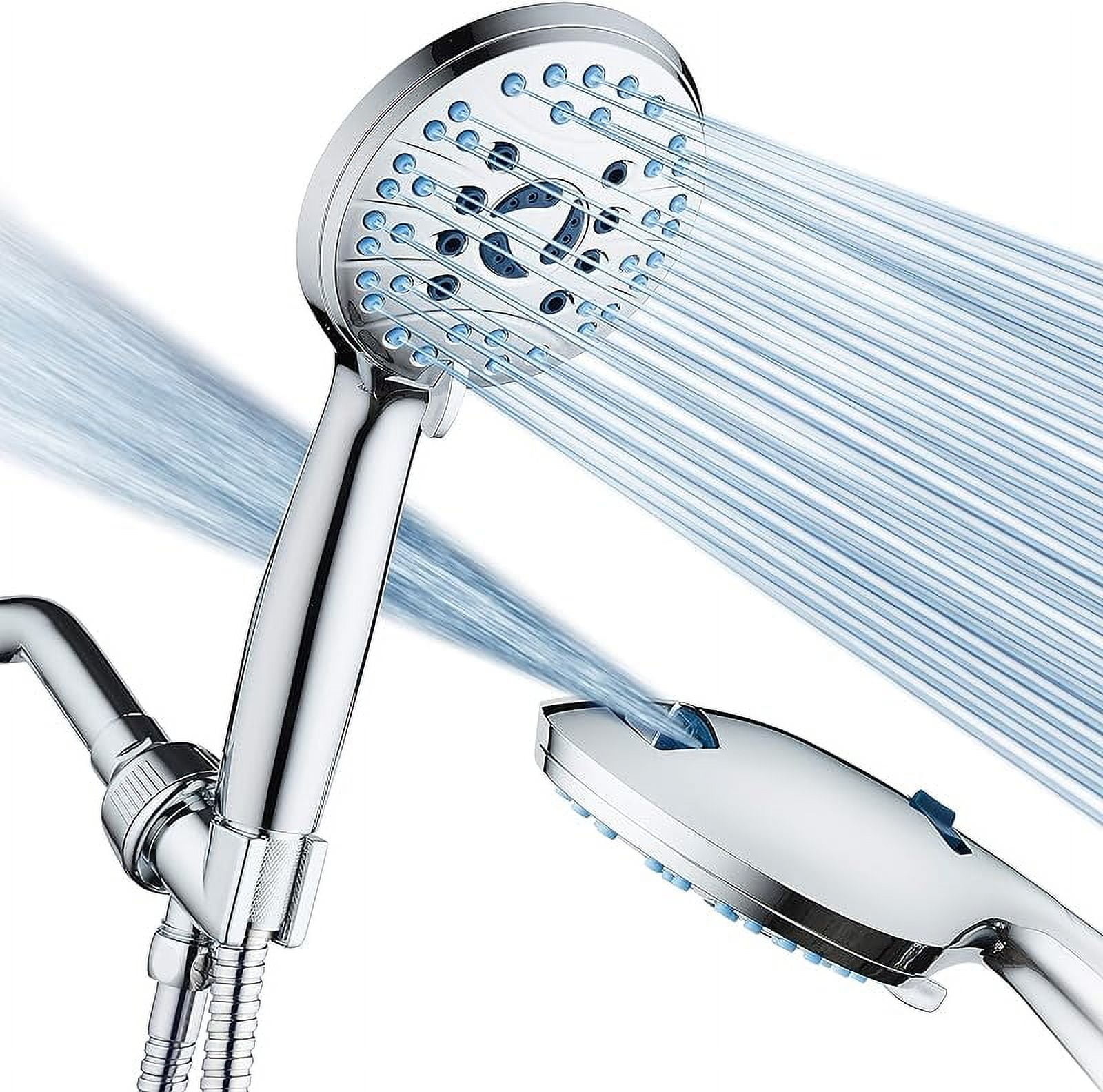 High Pressure 8-Mode Handheld Shower Head with Anti-Clog Nozzles, Built ...