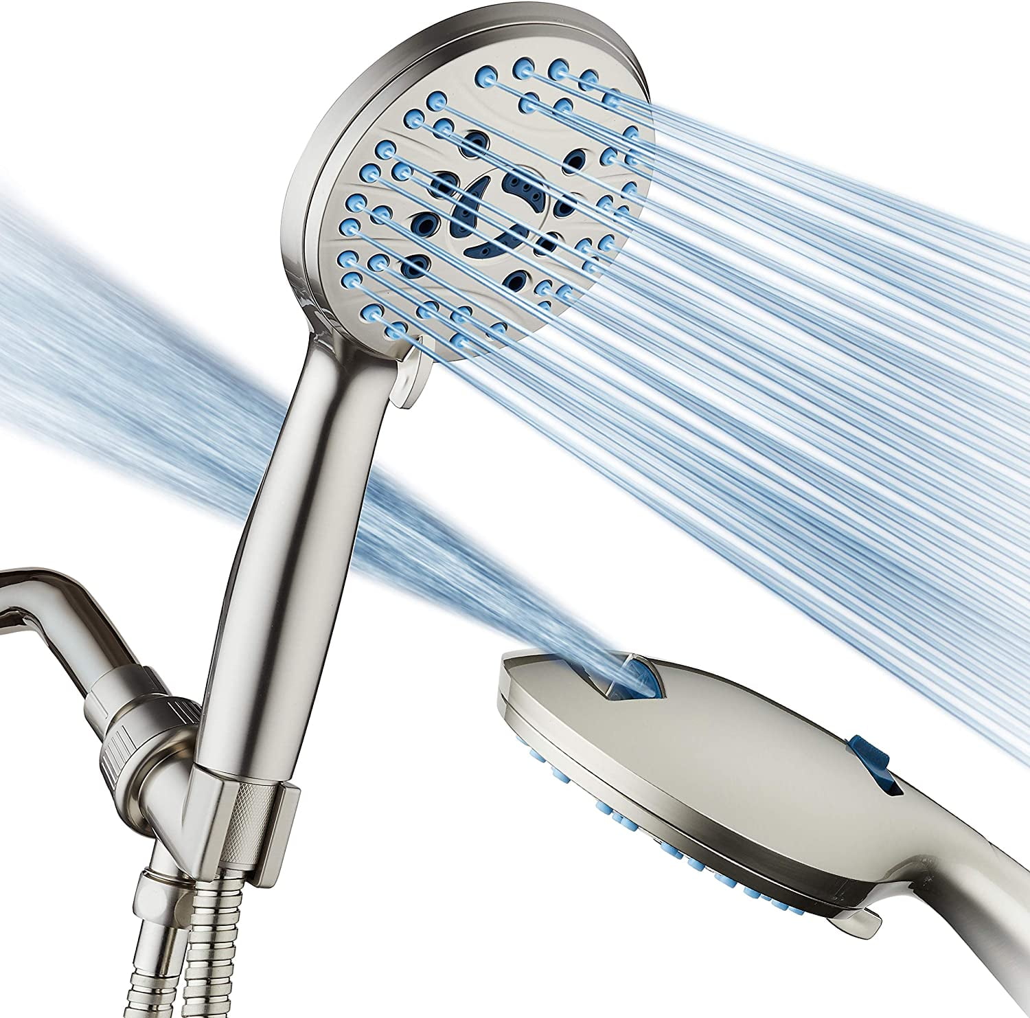 High Pressure 8-mode Handheld Shower Head - Anti-clog Nozzles, Built-in ...