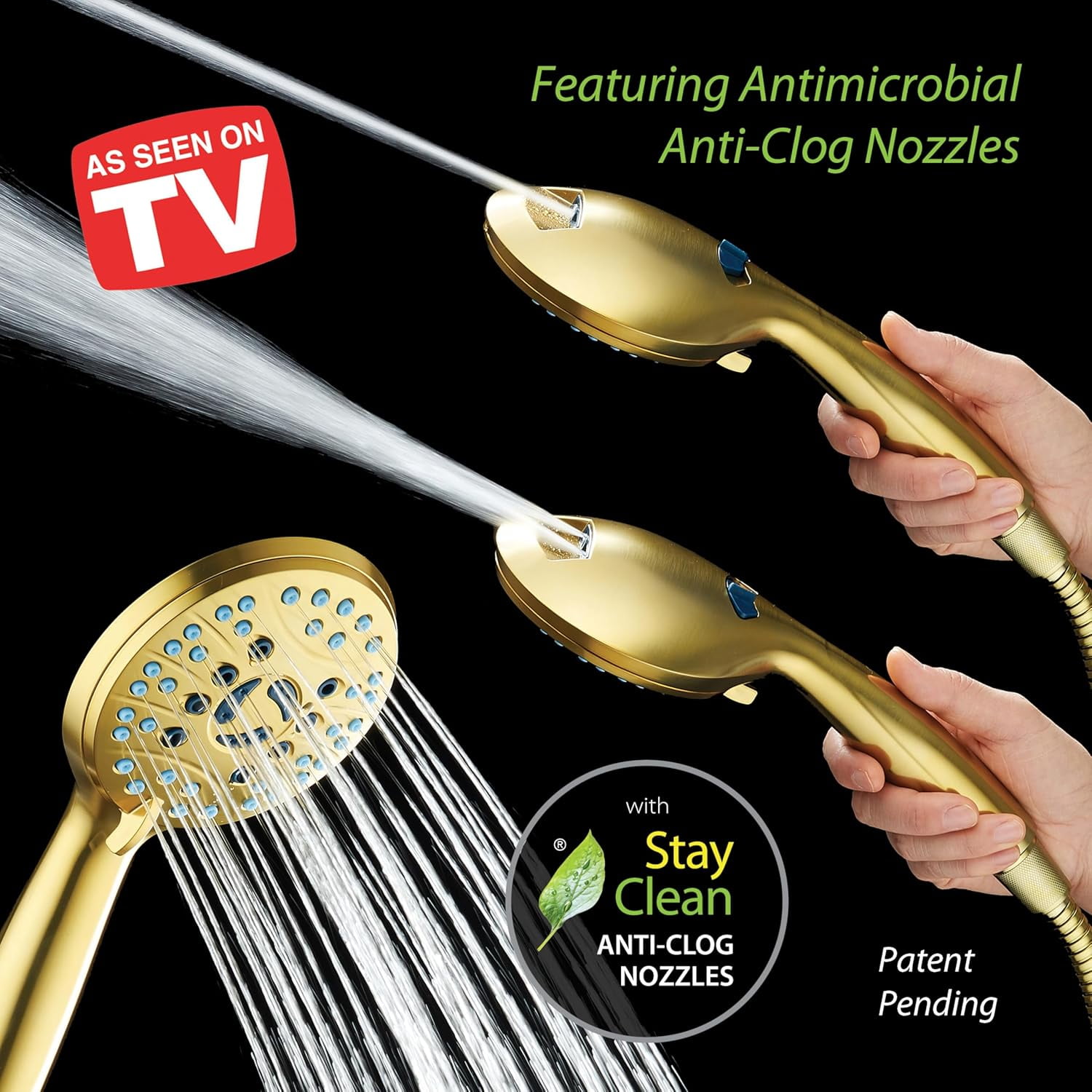 High Pressure 8-mode Handheld Shower Head with Power Wash & Anti-clog ...