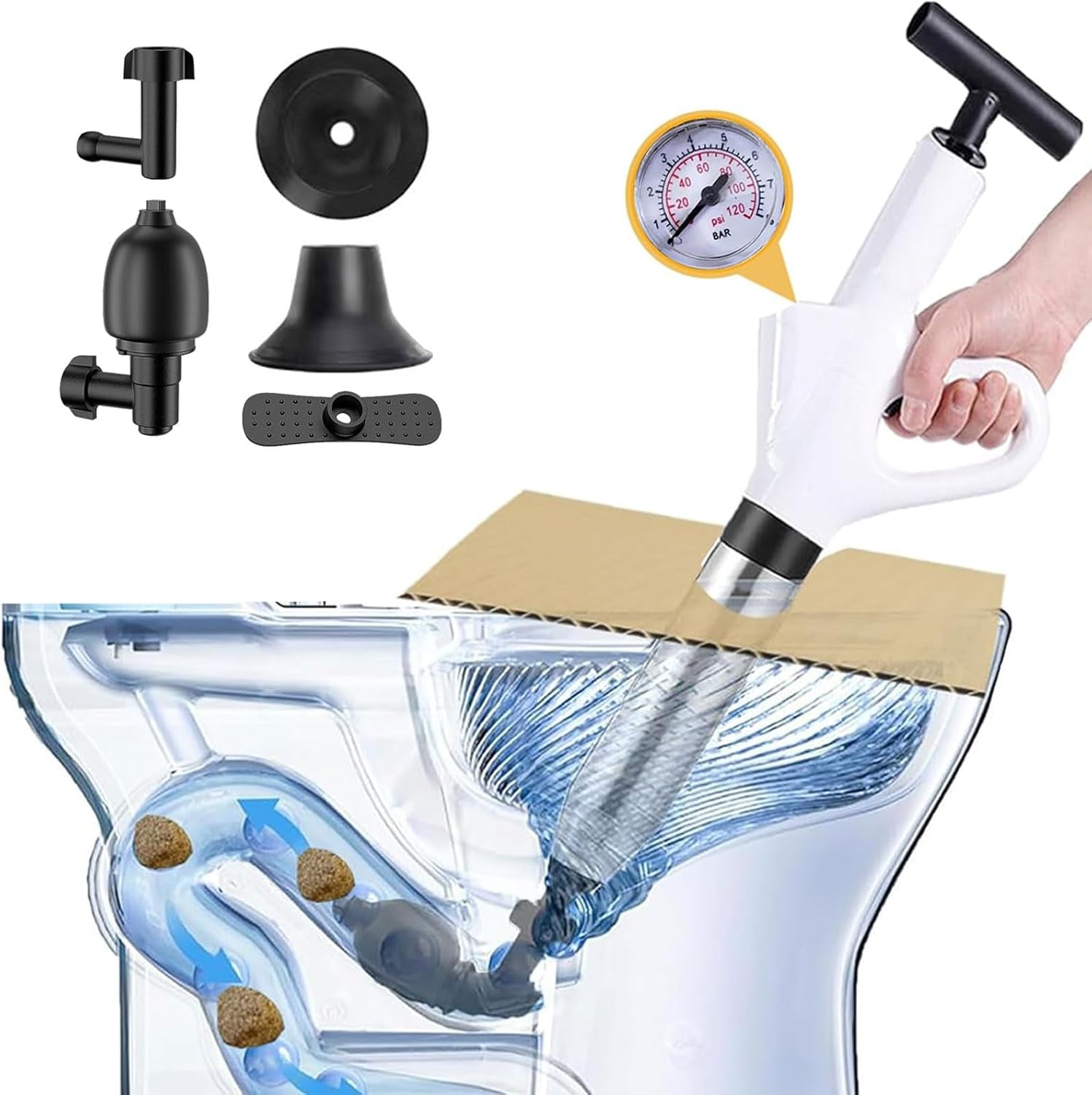 High Pressure Air Plungers,Toilet Plunger Clog Remover for Bathroom ...