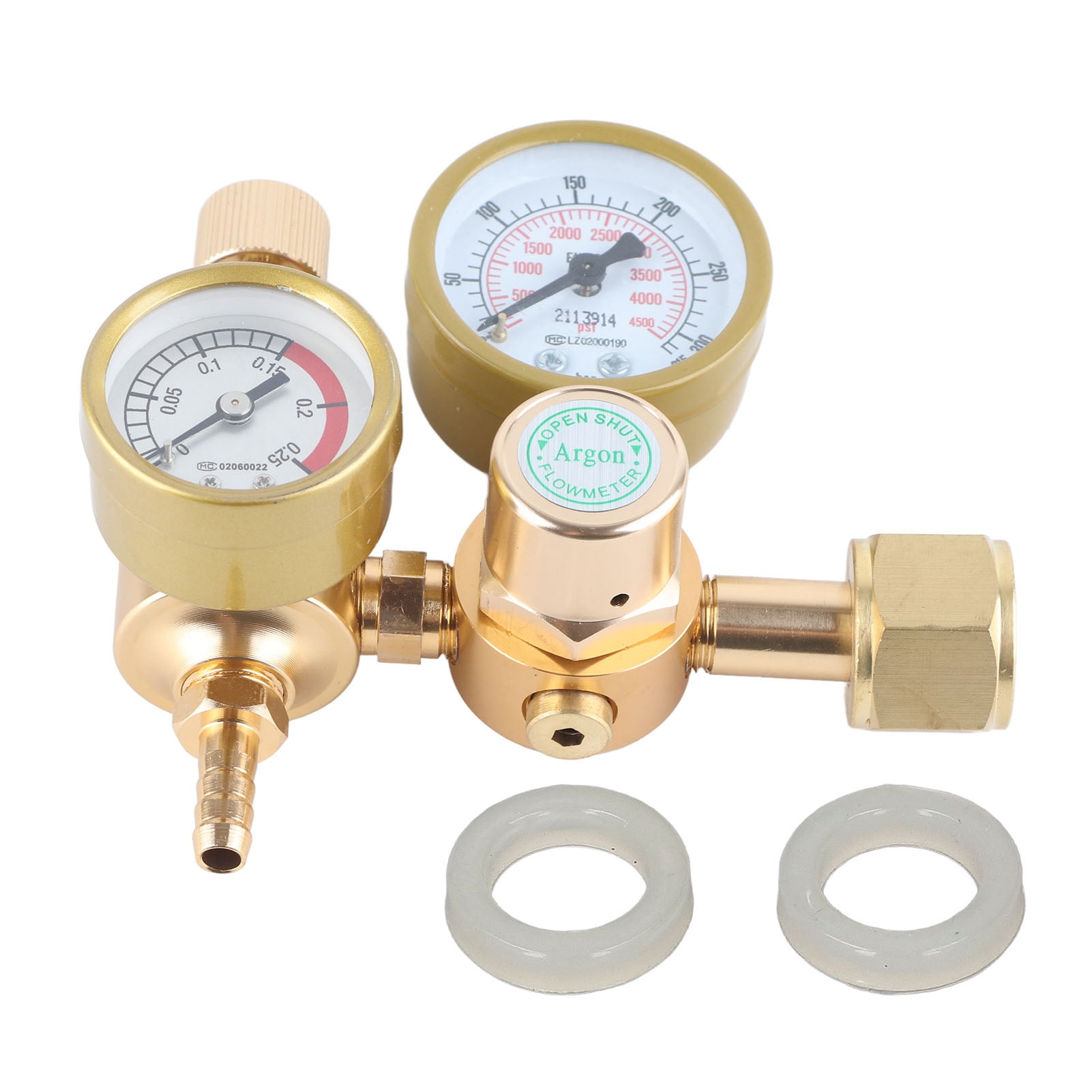 High-Pressure Argon CO2 Regulator 0-4500 PSI CGA580, 1/4in Outlet Brass ...