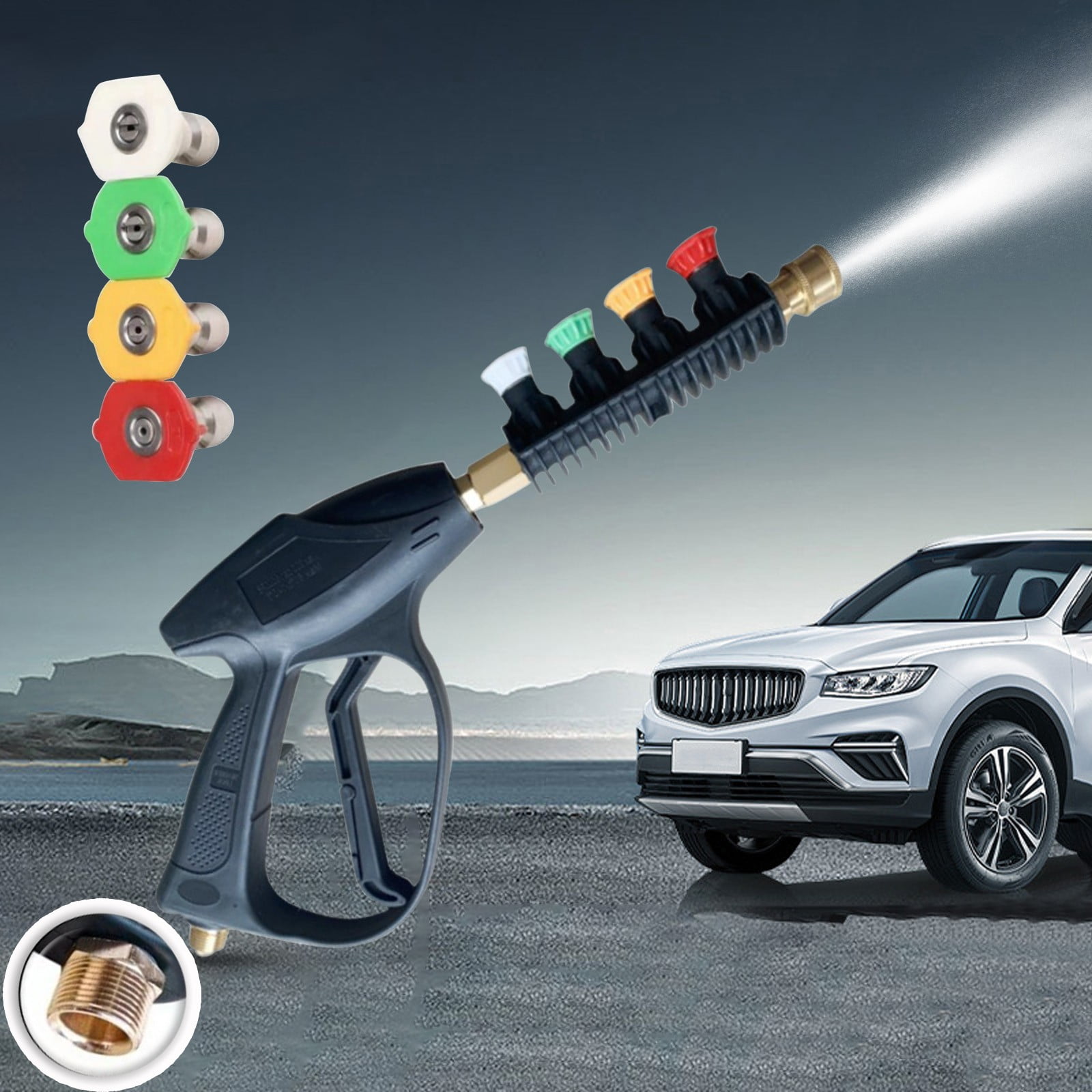 High-Pressure Car Wash Nozzle | Copper Power Water Sprayer | 4 ...