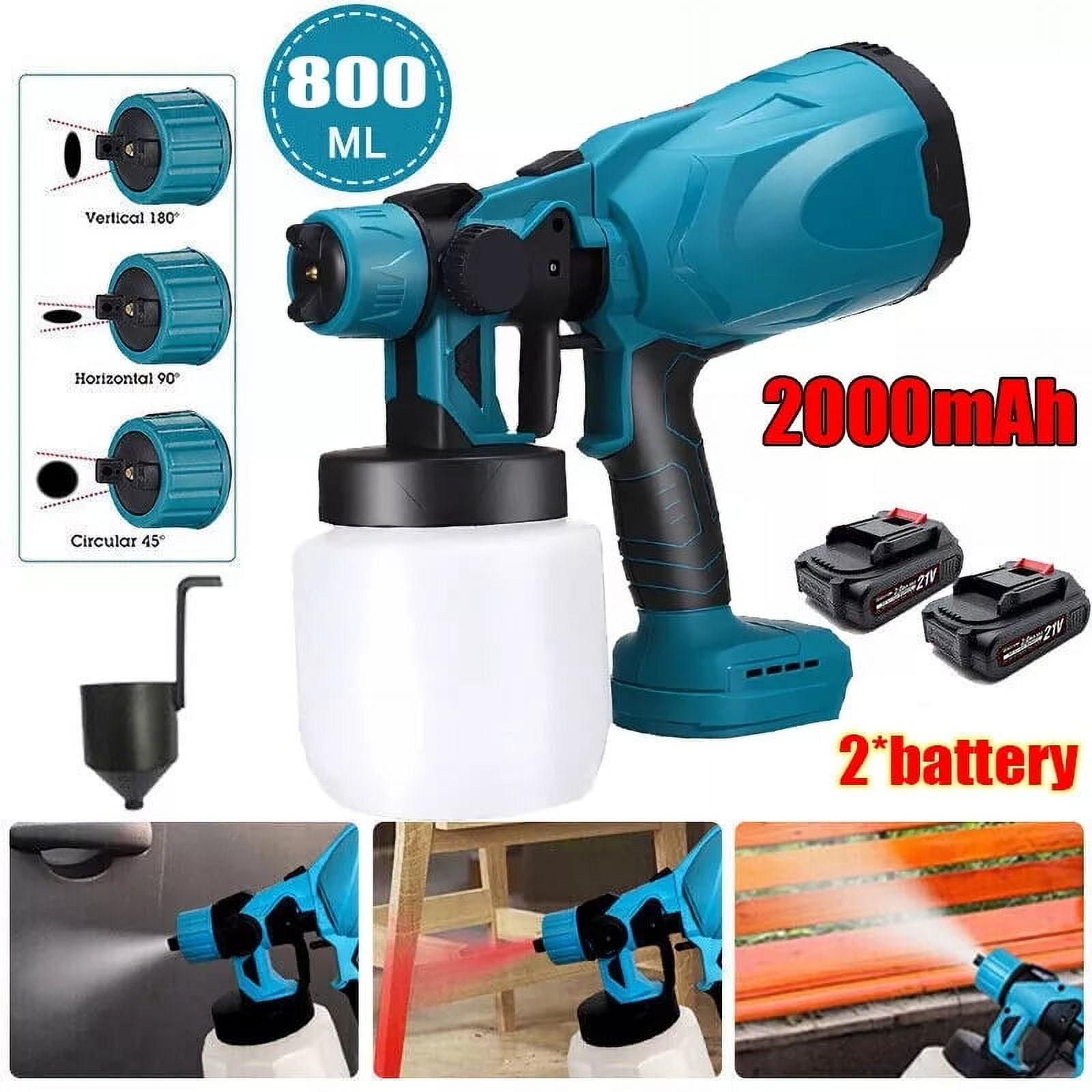 High Pressure Cordless Paint Sprayer Electric Airless HVLP Spray Gun ...