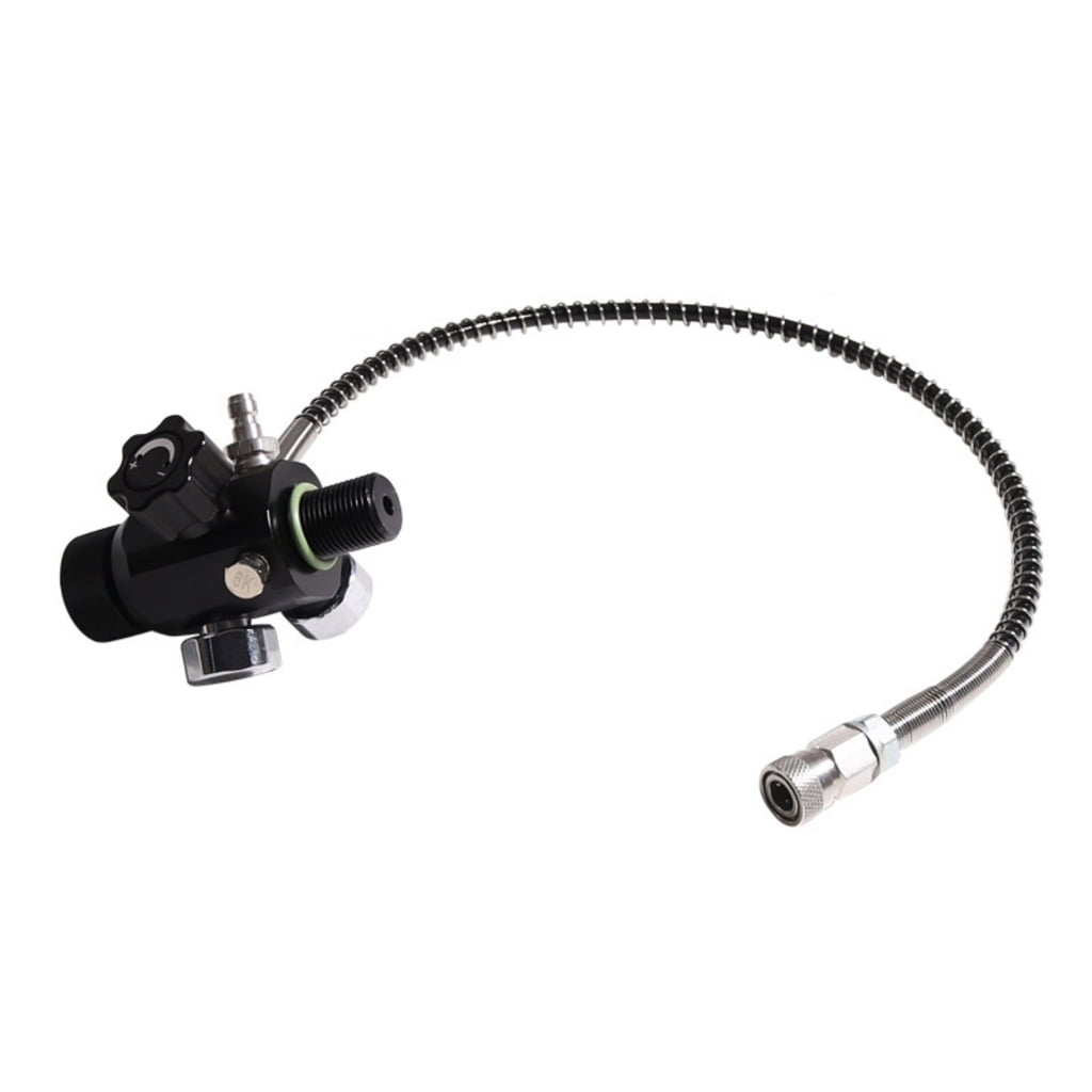 High Pressure DIN Valves Fill Station Adapter with Double Gauge & Metal ...