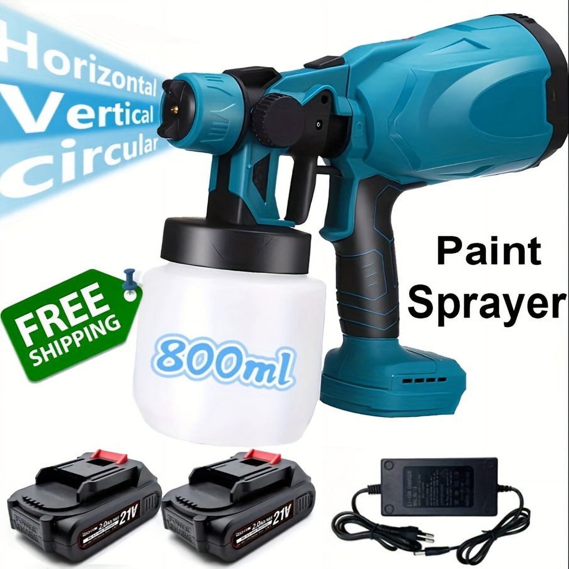 High-Pressure Electric Airless Paint Spray Gun - HVLP Sprayer with 3 ...