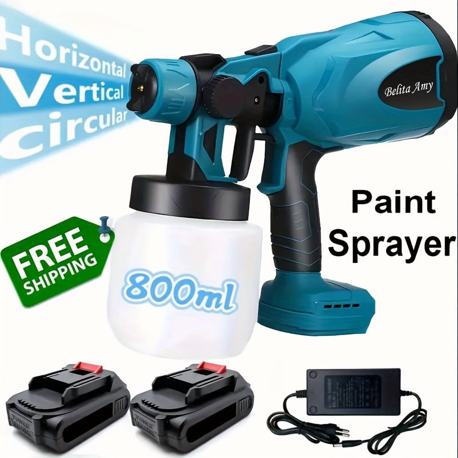 High Pressure Electric Paint Sprayer - HVLP Gun, 3 Patterns, 27.05oz ...