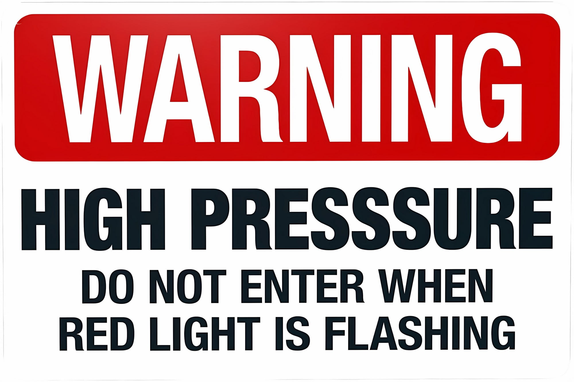 High Pressure Do Not Enter When Red Light Is Flashing Warning Sign - 8 ...
