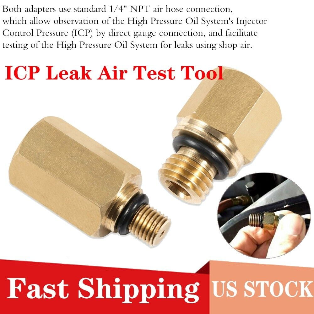 High Pressure Fuel Oil Rail Adapters Leak Test Kit for Ford 6.0L Diesel ...