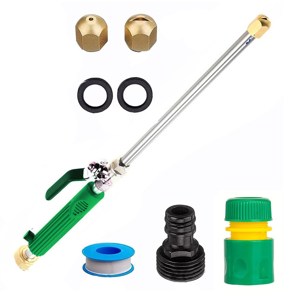 High Pressure Garden Hose Nozzle Set - 2 Nozzles, Quick Connector for ...