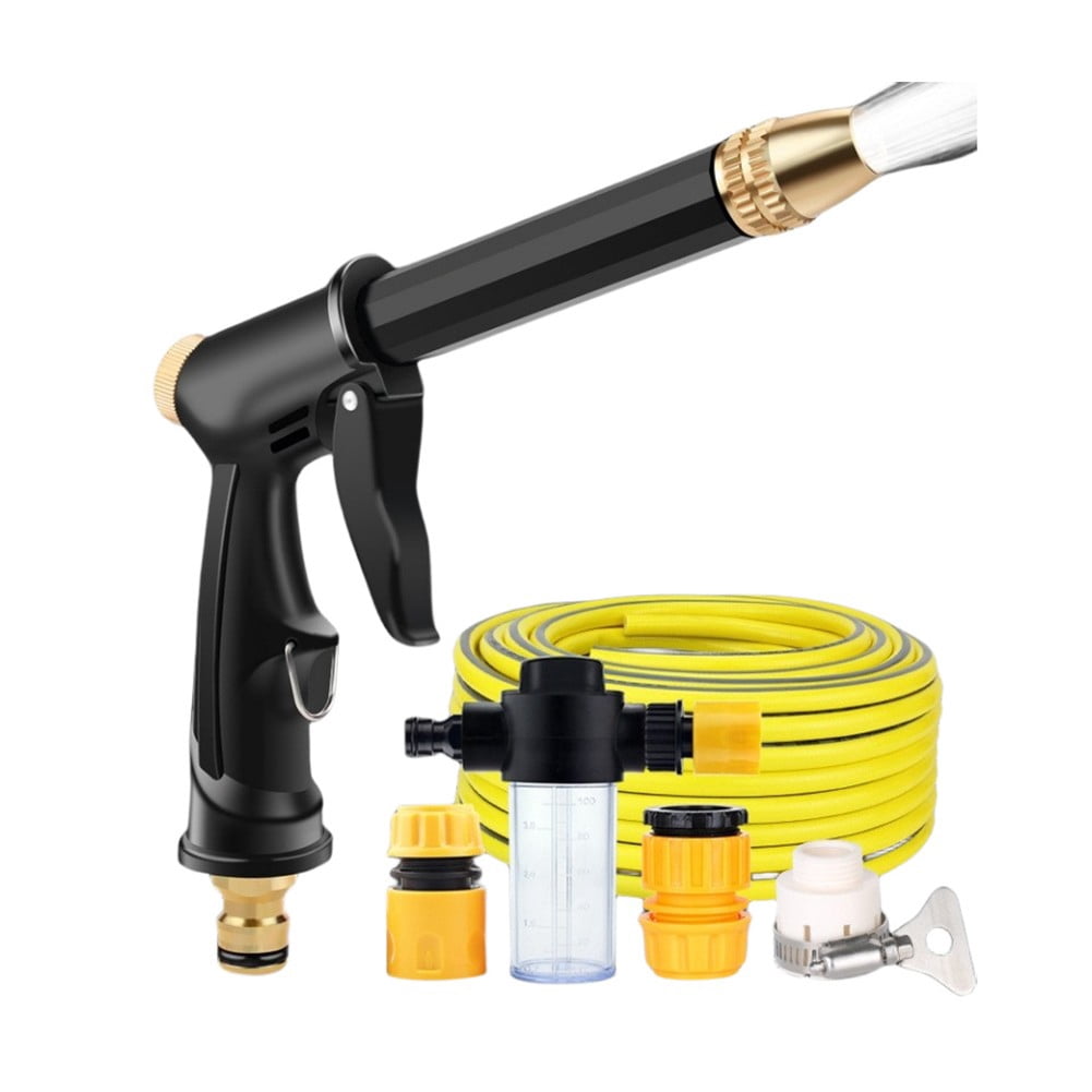 High Pressure Garden Hose Nozzle Set - 3-Port Telescopic Spray Nozzle ...