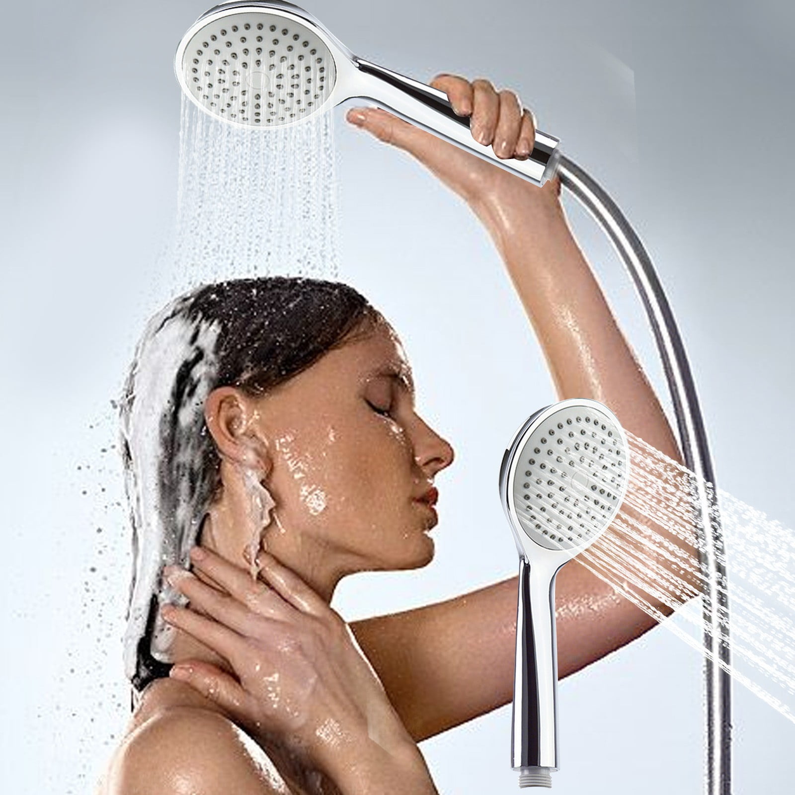 High-Pressure Handheld Shower Head with 4-Inch Spray Panel - ABS ...