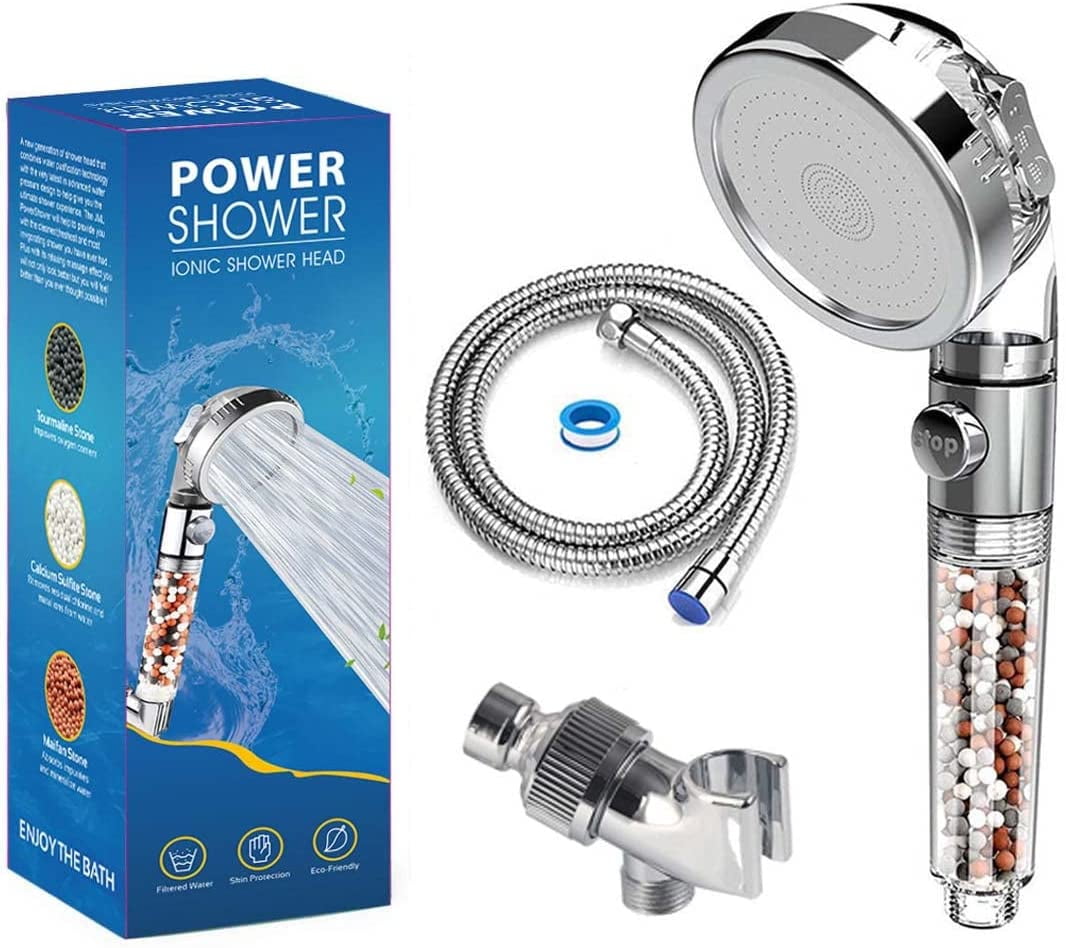 High Pressure Handheld Shower Head with 3-Mode One-Button Switch ...