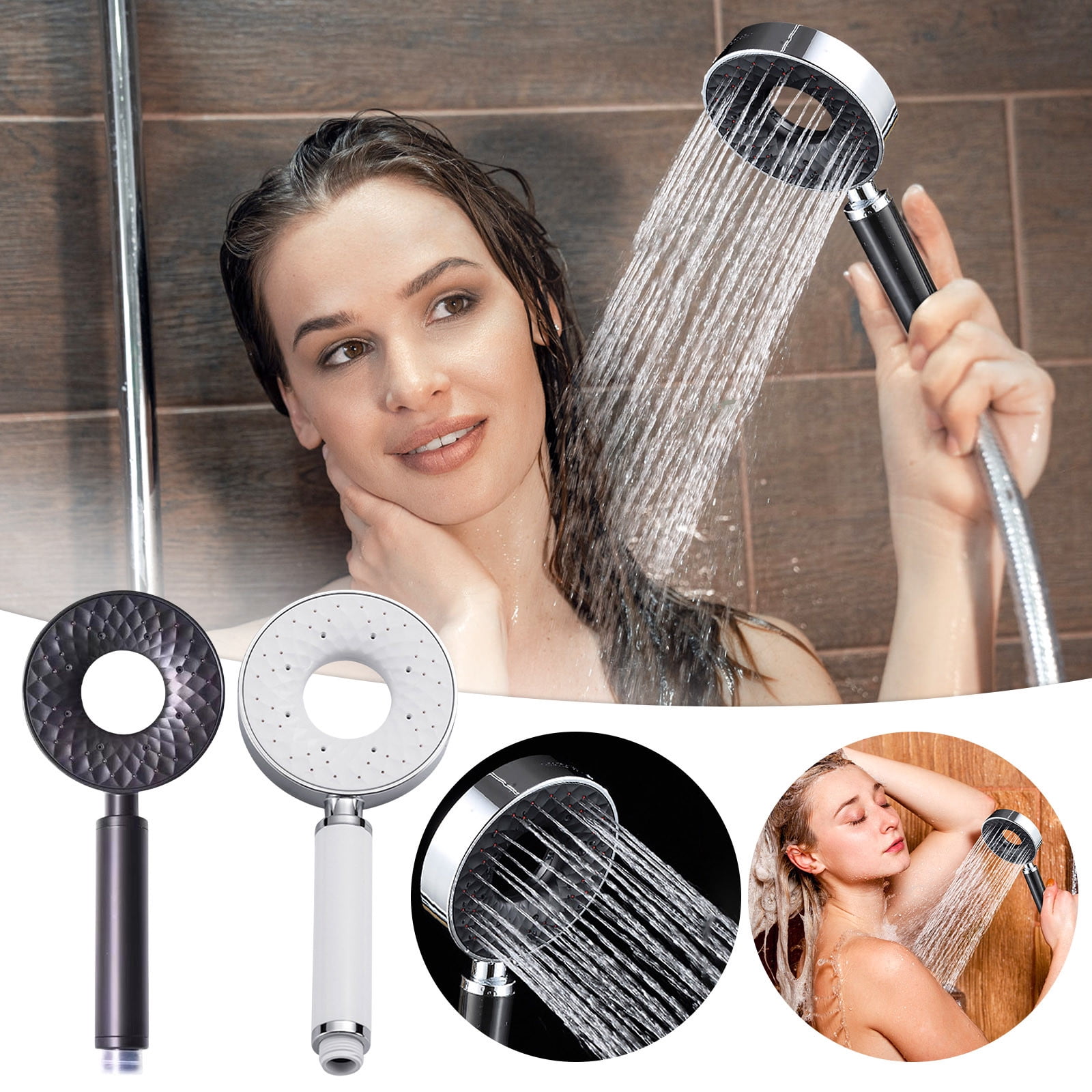 High-Pressure Handheld Shower, Top Mount Sprayer, Adjustable Flow ...