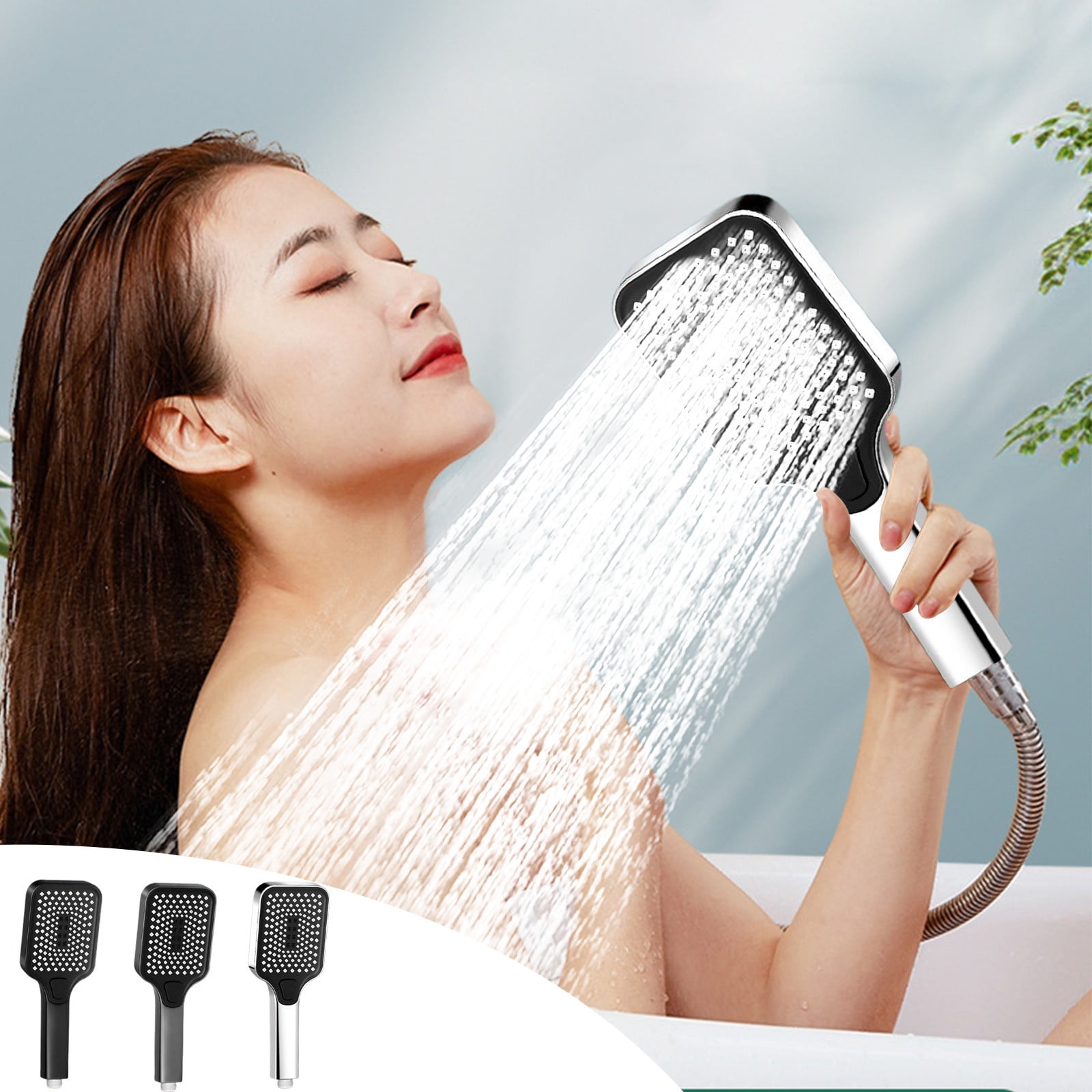 High Pressure Handheld Showerhead, ABS 4 Spray Modes with One-Hand ...