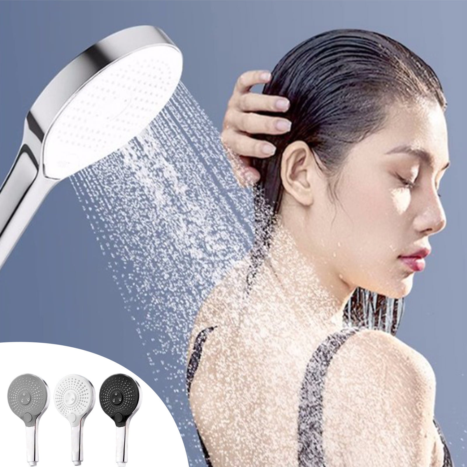 High-Pressure Handheld Showerhead, Stainless Steel Construction, 3 ...