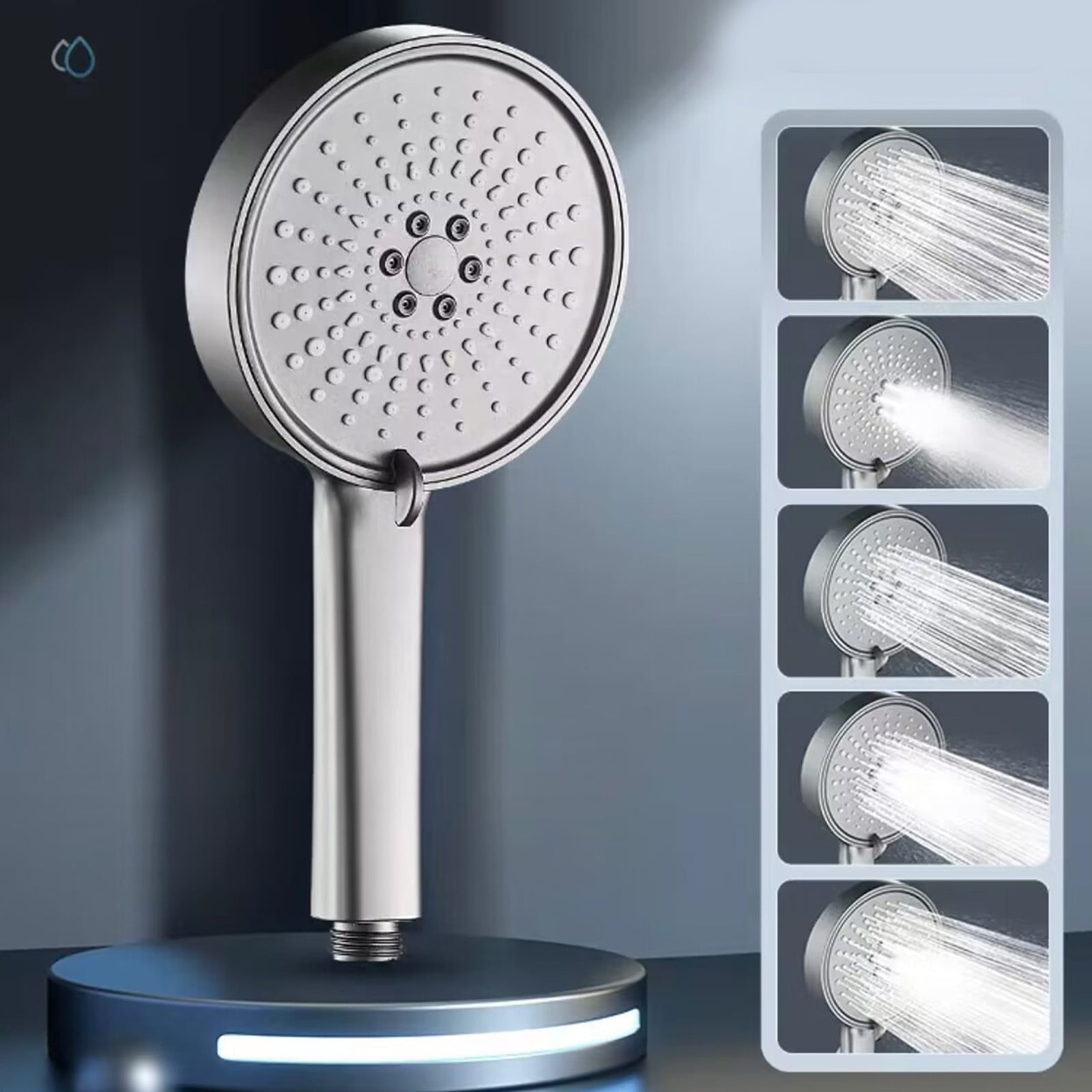 High-Pressure Handheld Showerhead for Hard Water, 5 Spray Modes, ABS ...