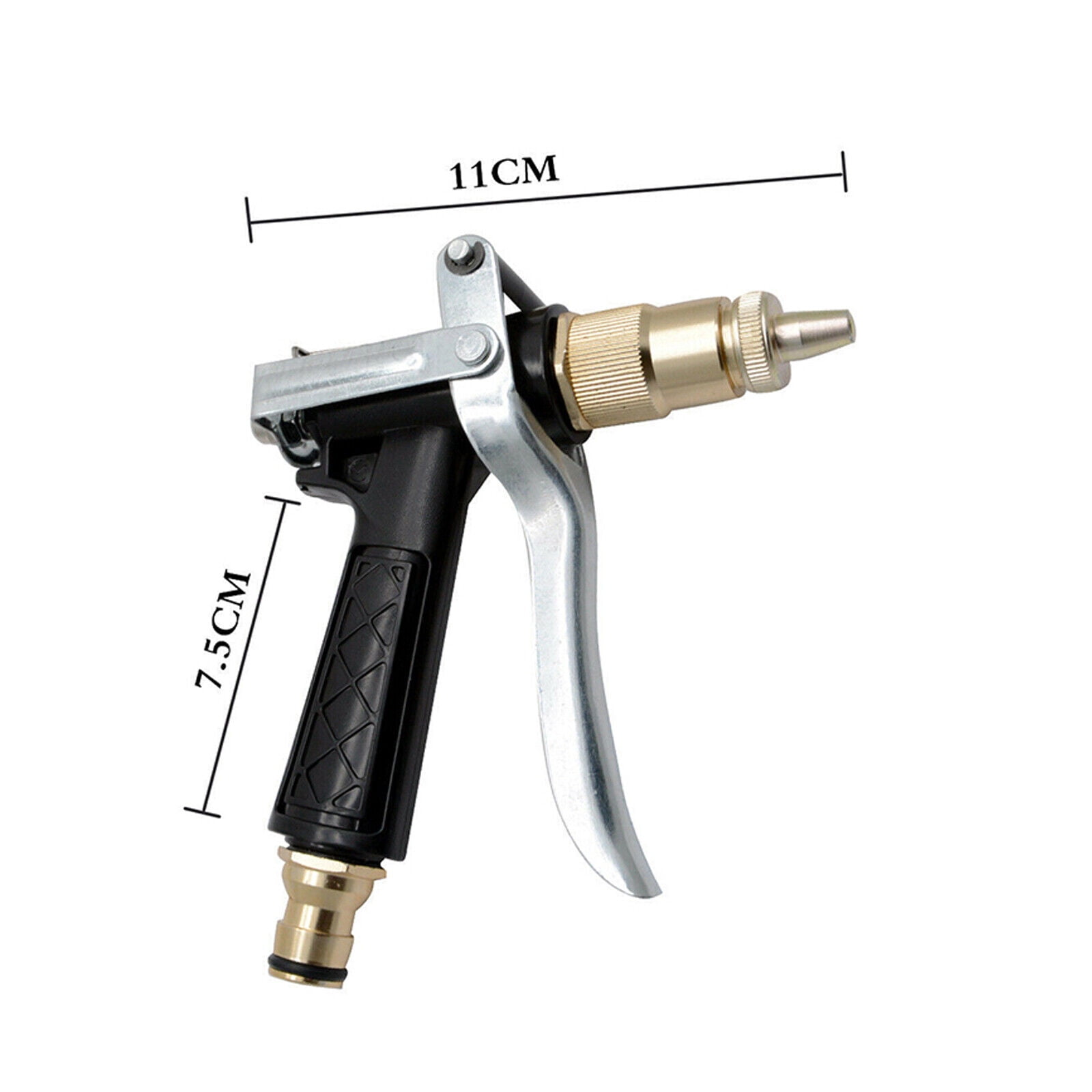 High Pressure Heavy Duty Water Spray Gun Brass Nozzle Garden Hose Pipe ...