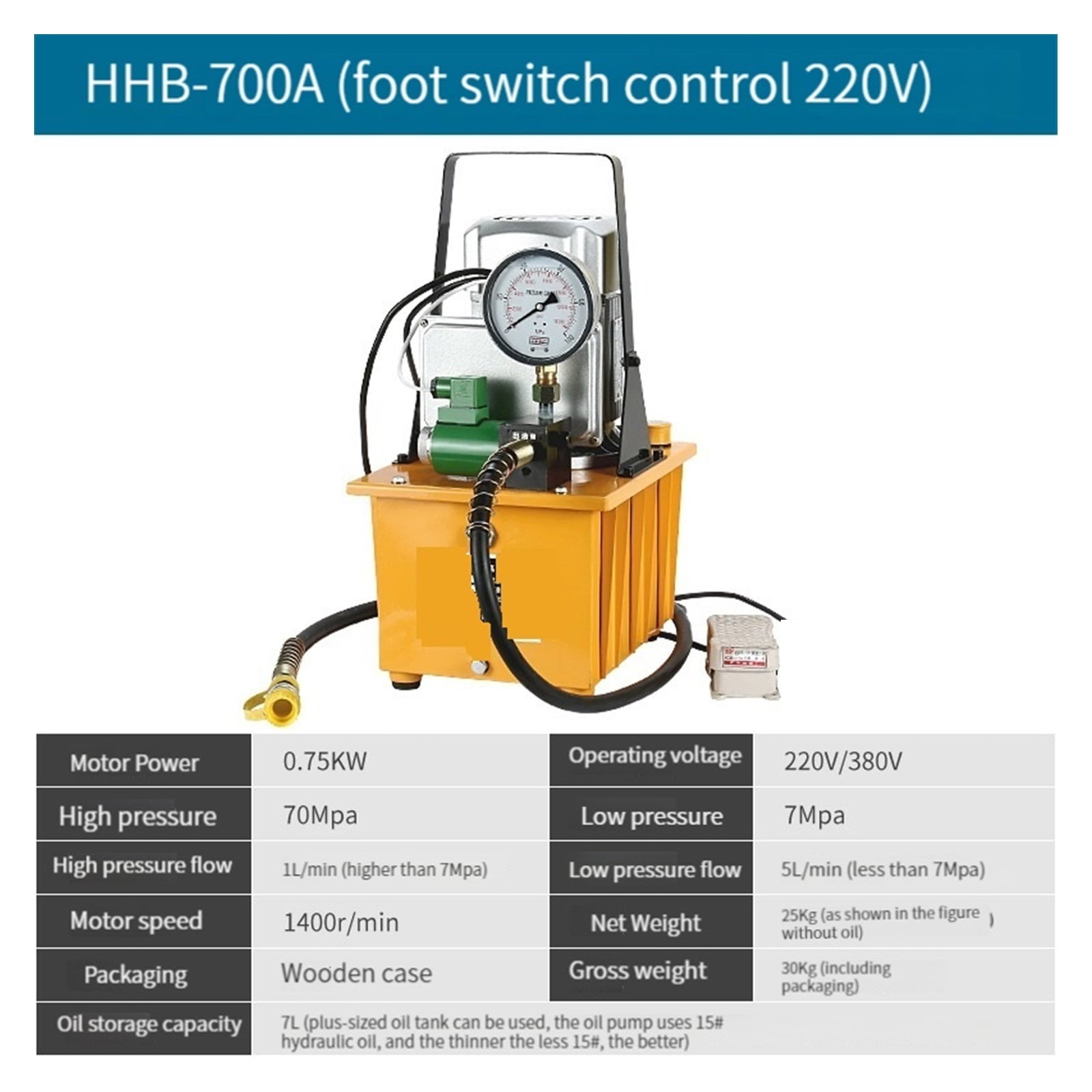 High Pressure Oil Pump 1.2KW Electric Hydraulic Pump Ultra-Small ...
