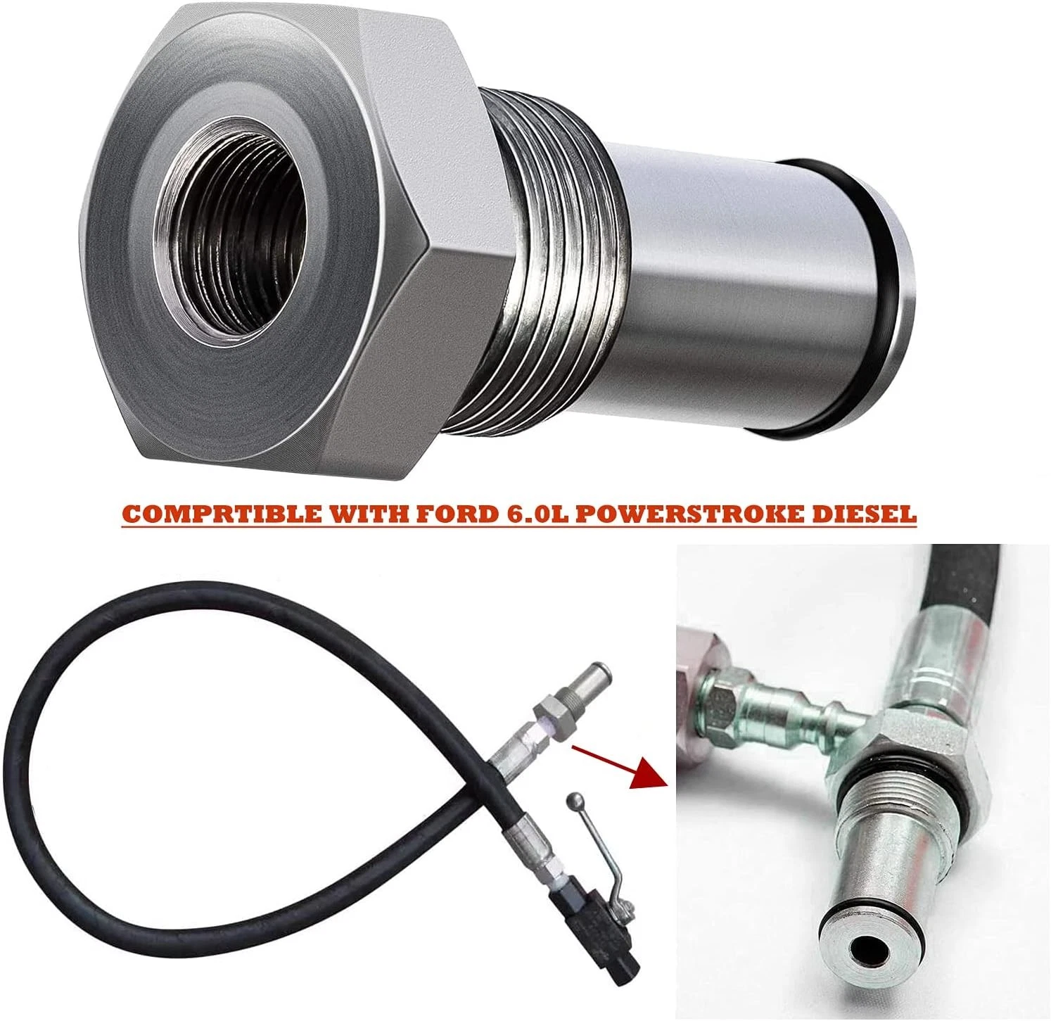 High Pressure Oil Pump IPR Valve Air Test Fitting Tool for Ford 6.0L ...