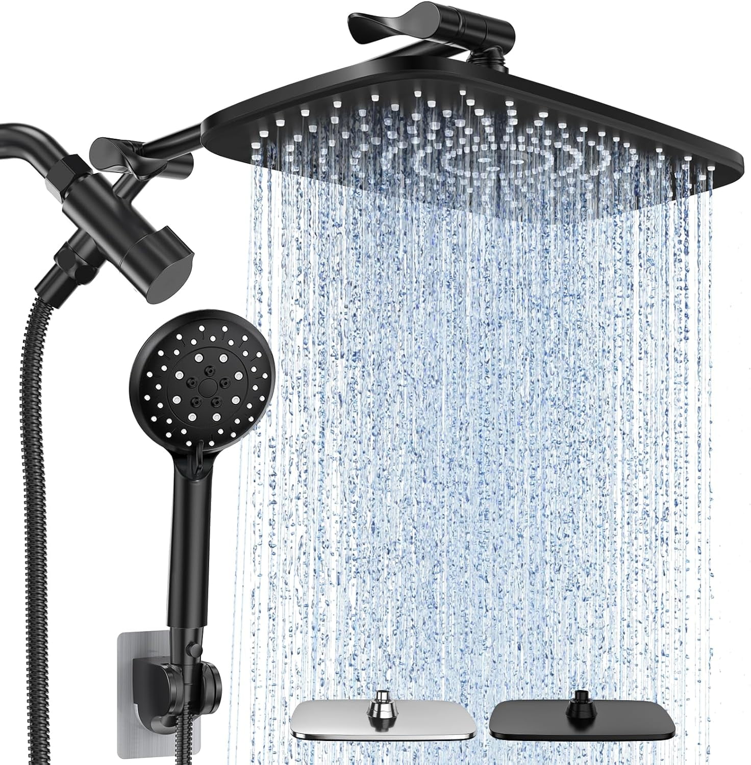 High Pressure Rain Shower Head Combo with Extension Arm- Wide ...