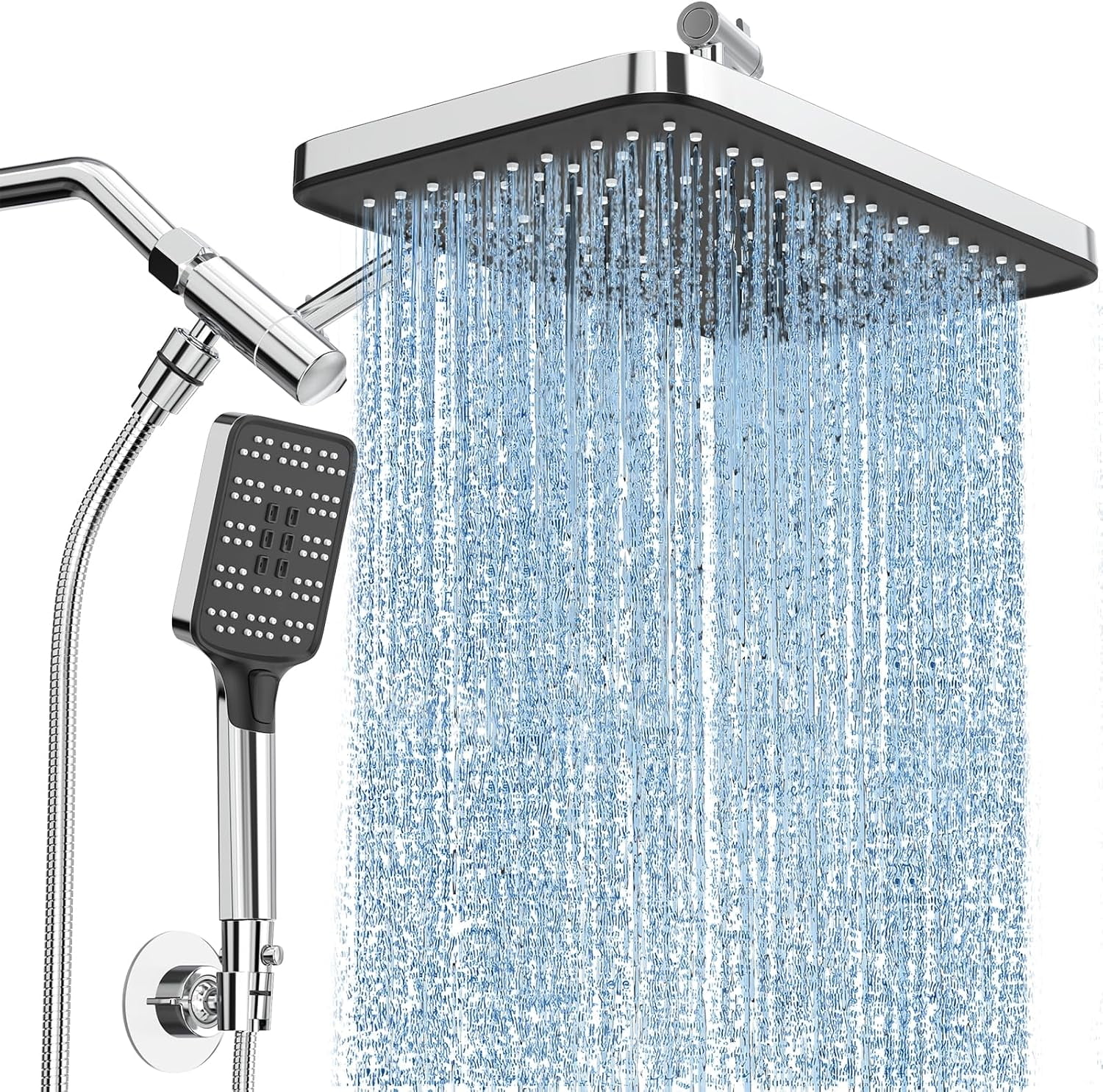 High Pressure Rain Shower Head with Handheld Spray Combo Set ...