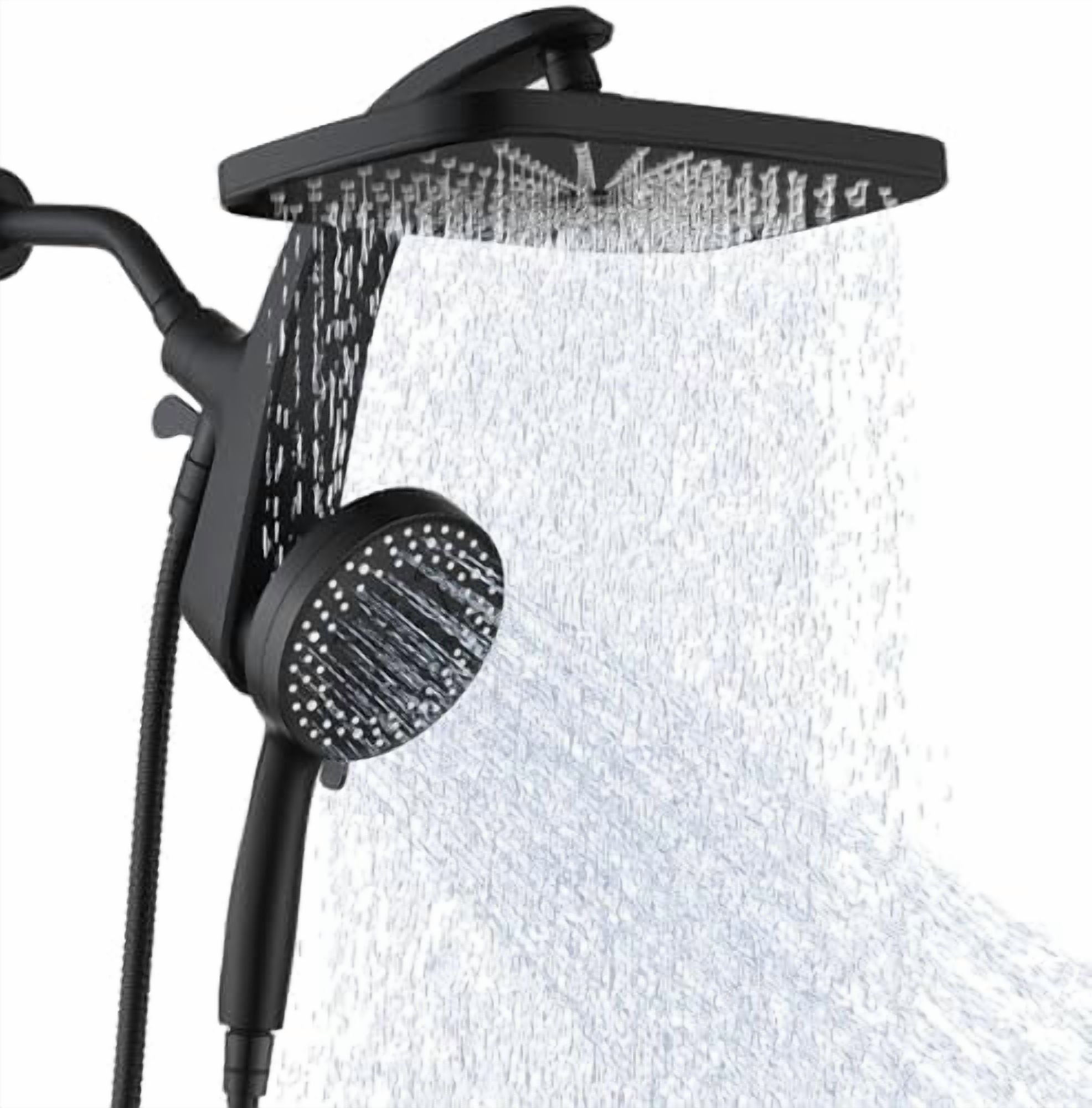 High Pressure Rain Shower Head with Handheld Combo - 10-Spray Fixed ...