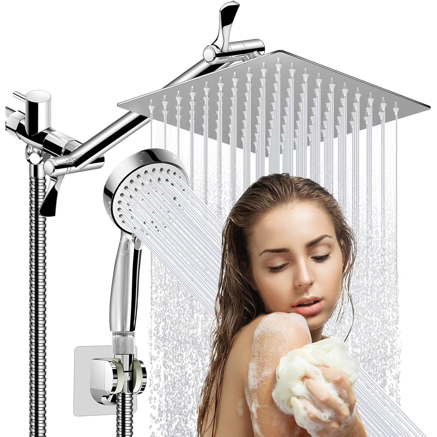 High Pressure Rainfall Shower Head, Rain Head with Height/Angle ...