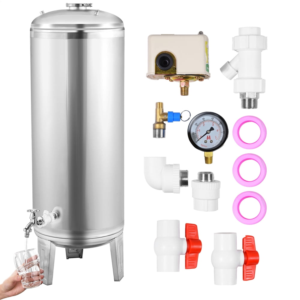 High Pressure Reservoir Tank, 160L/42Gal Stainless Steel with Drain ...