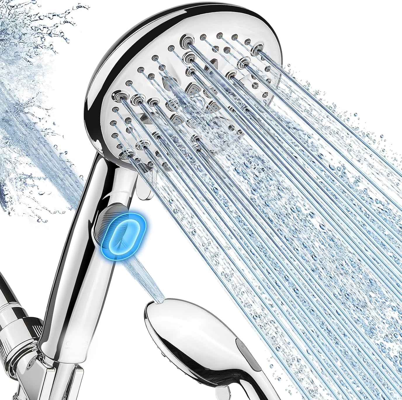 High Pressure Shower Head with Built-in Pause Button, Detachable ...
