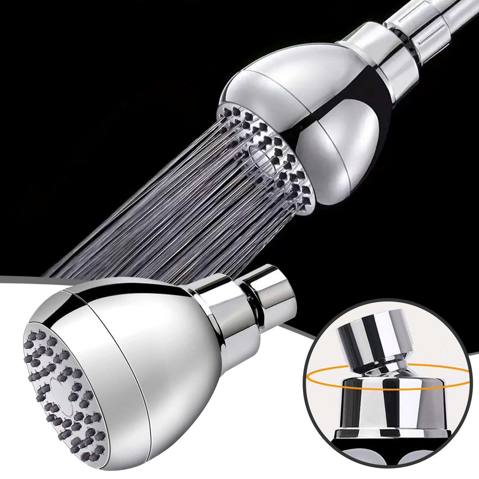 High Pressure Shower Head Fixed Showerhead with Adjustable Swivel Brass ...