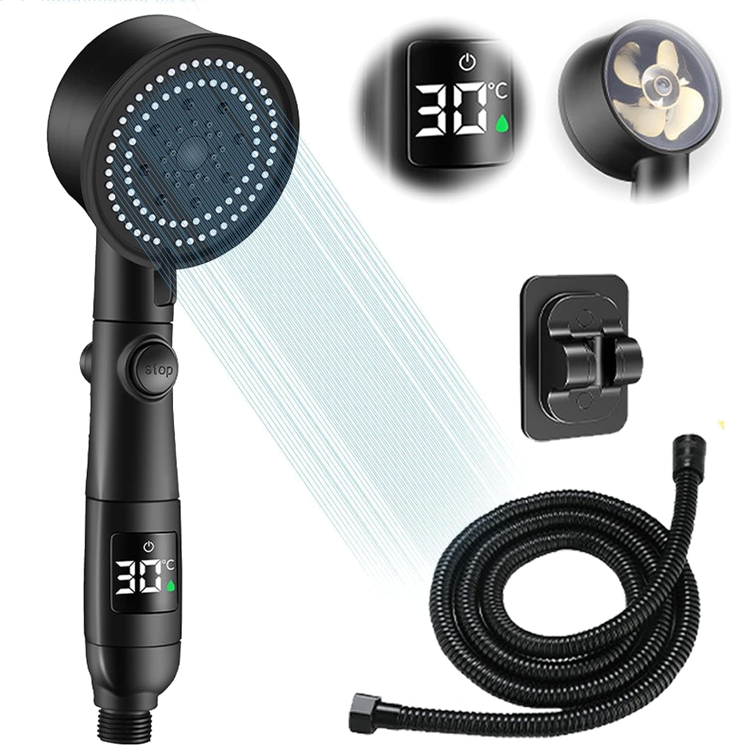 High Pressure Shower Head, Handheld Shower 5 Modes Power Shower Head ...