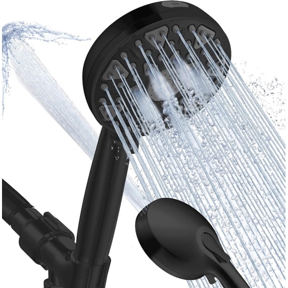 High Pressure Shower Head with Handheld, Built-in Power Wash, High Flow ...