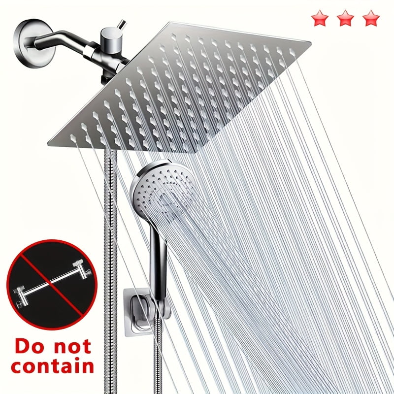 [High Pressure Shower Head] High Pressure 8Inch Rain Shower Head Combo ...