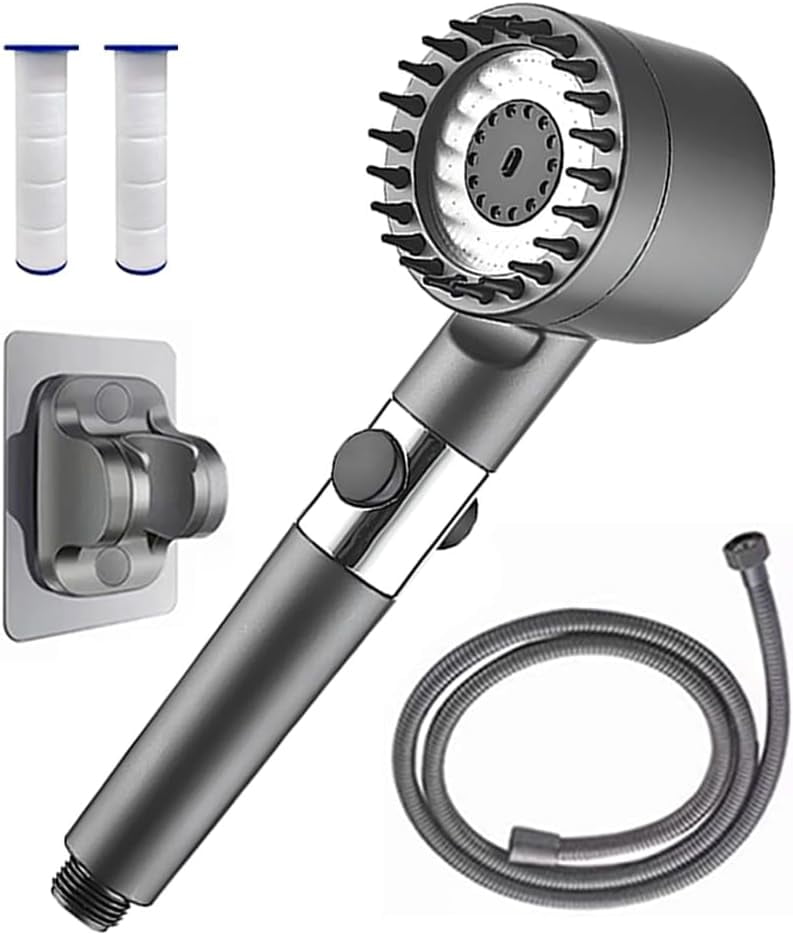 High Pressure Shower Head Set with ON/OFF Pause Switch, 3 Spray Modes ...