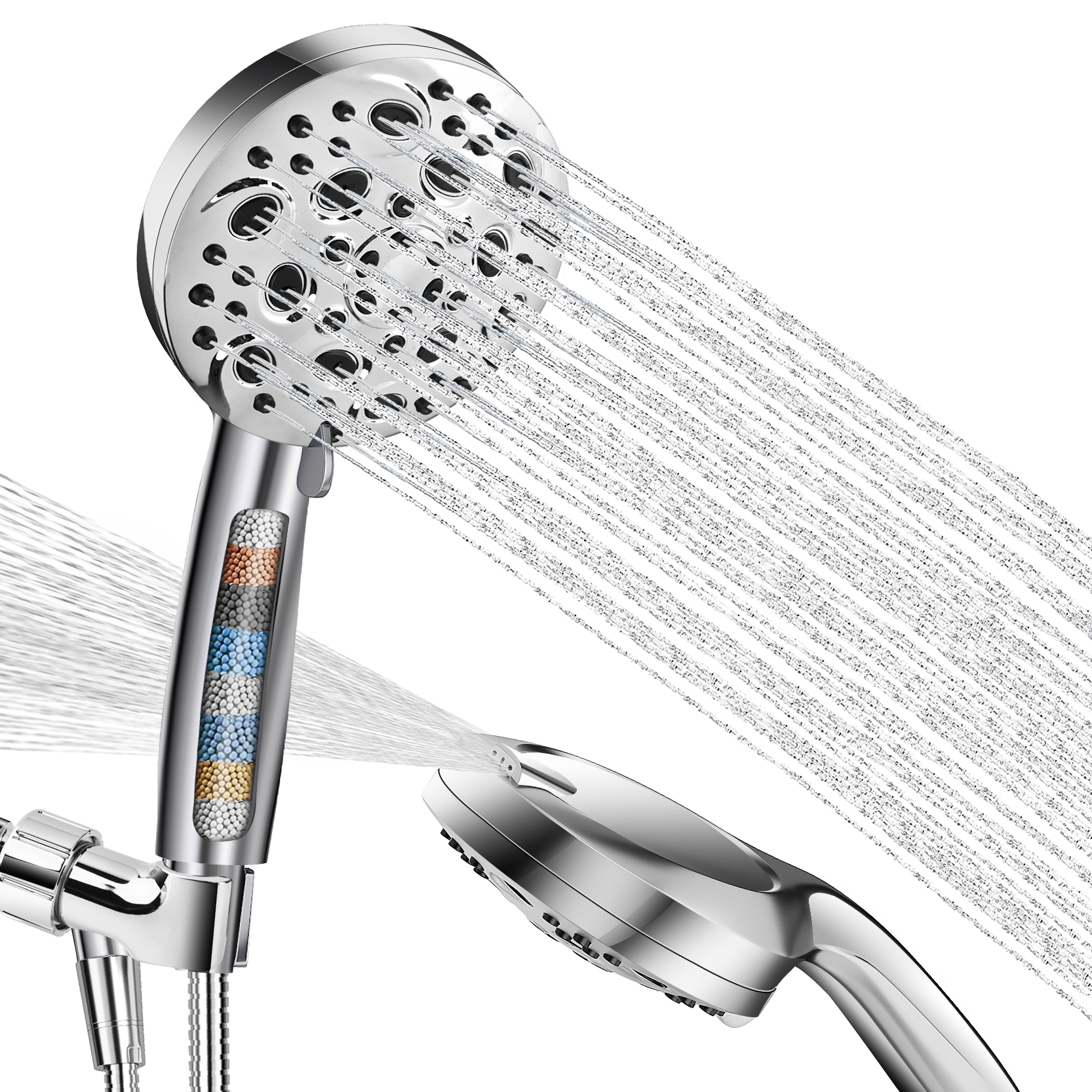 Weerihhol Shower Head With Handheld High Pressure 8 Spray Modes Body