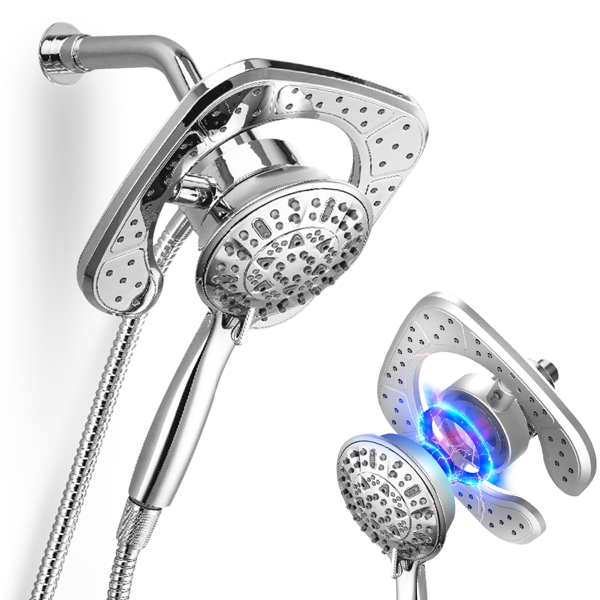High Pressure Shower Heads, Brochao 7.1Inch 2 in 1 Rainfall Shower head ...