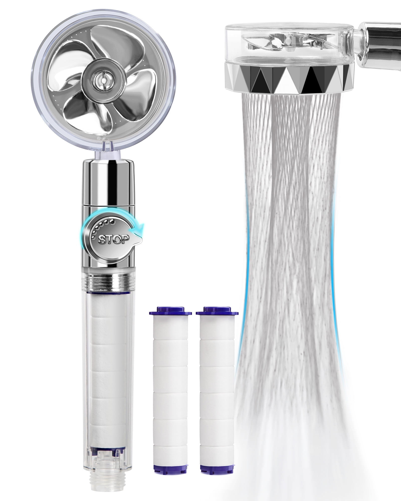 High Pressure Shower Heads, Handheld Turbo Fan Shower, Hydro Jet Shower ...