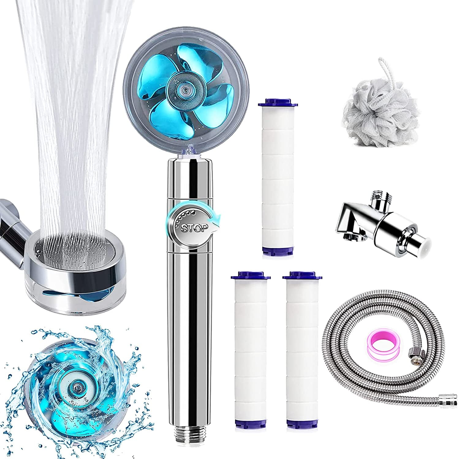 High Pressure Shower Heads, Handheld Turbo Fan Shower, Hydro Jet Shower ...