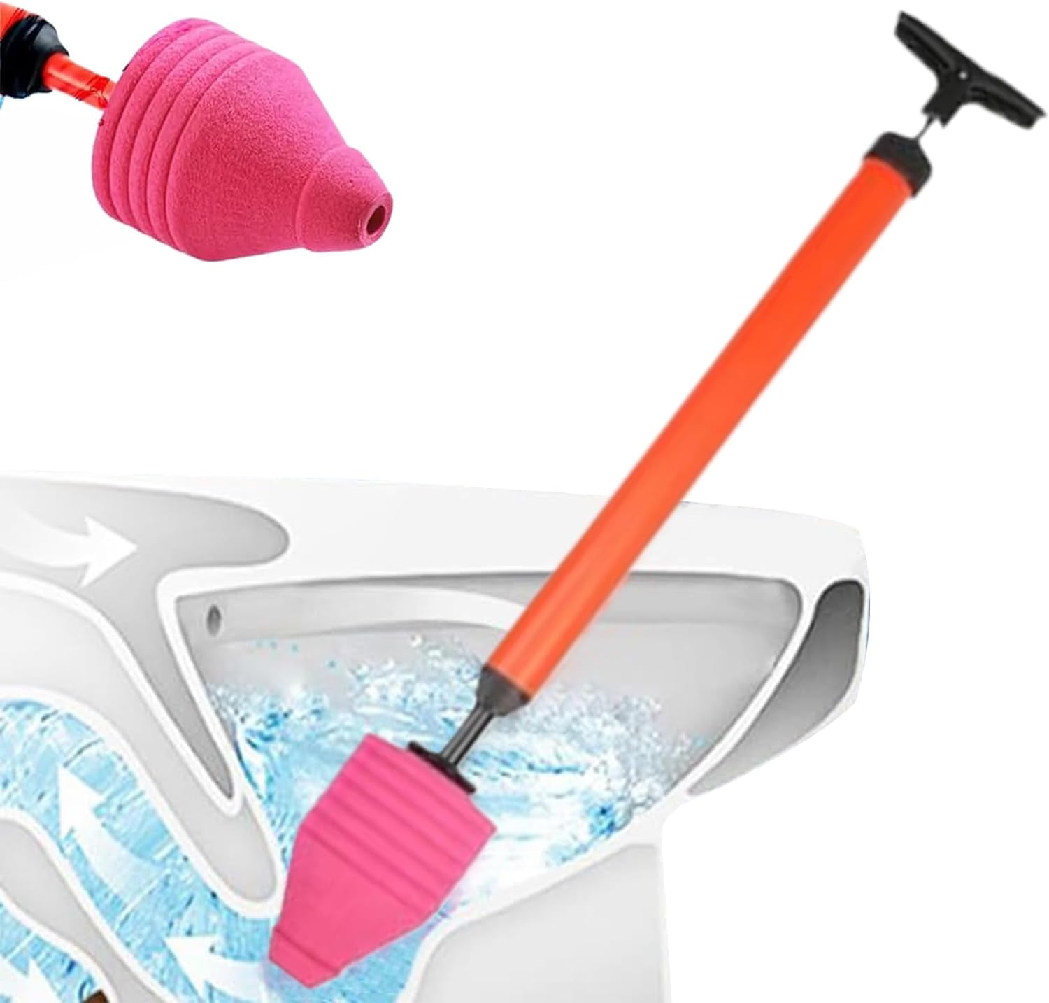 High Pressure Toilet Plungers for Bathroom: Toilet Plunger Clog Remover ...