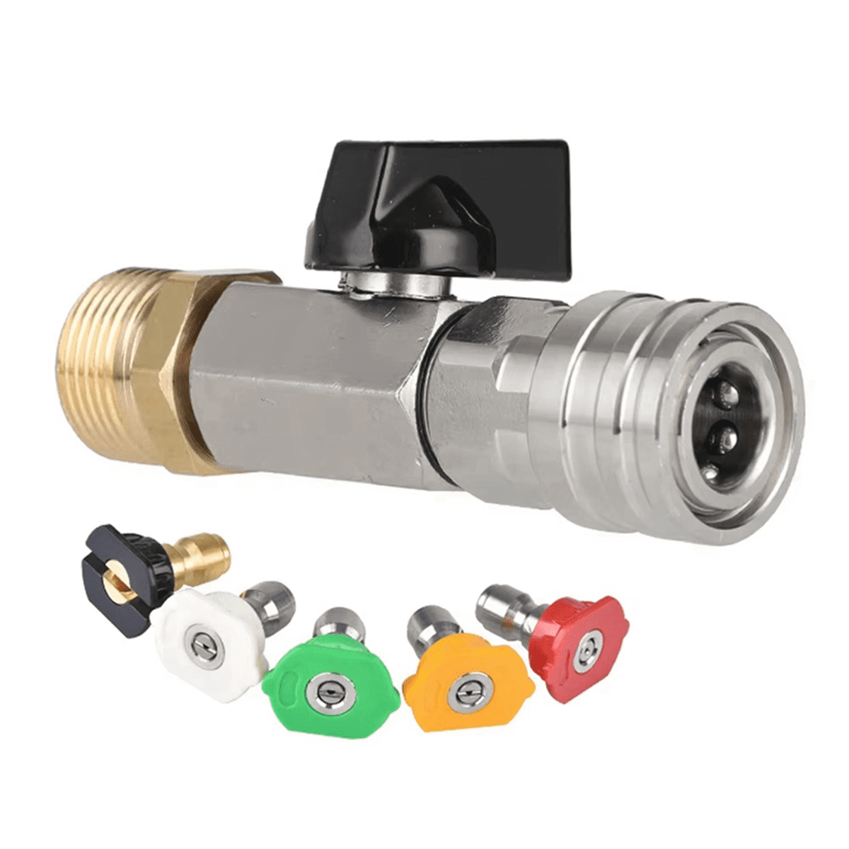 High Pressure Washer Ball Valve Kit 1/4inch Quick Connector and M22 ...