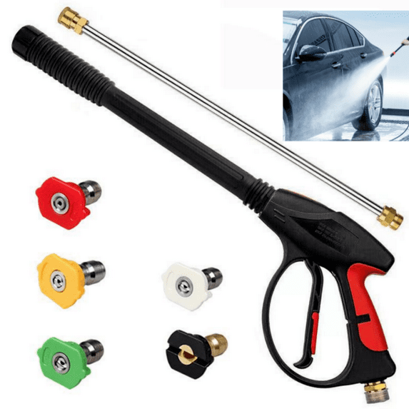 High Pressure Washer Gun 4000 PSI Car Wash Foam Spray Extendable Wand ...