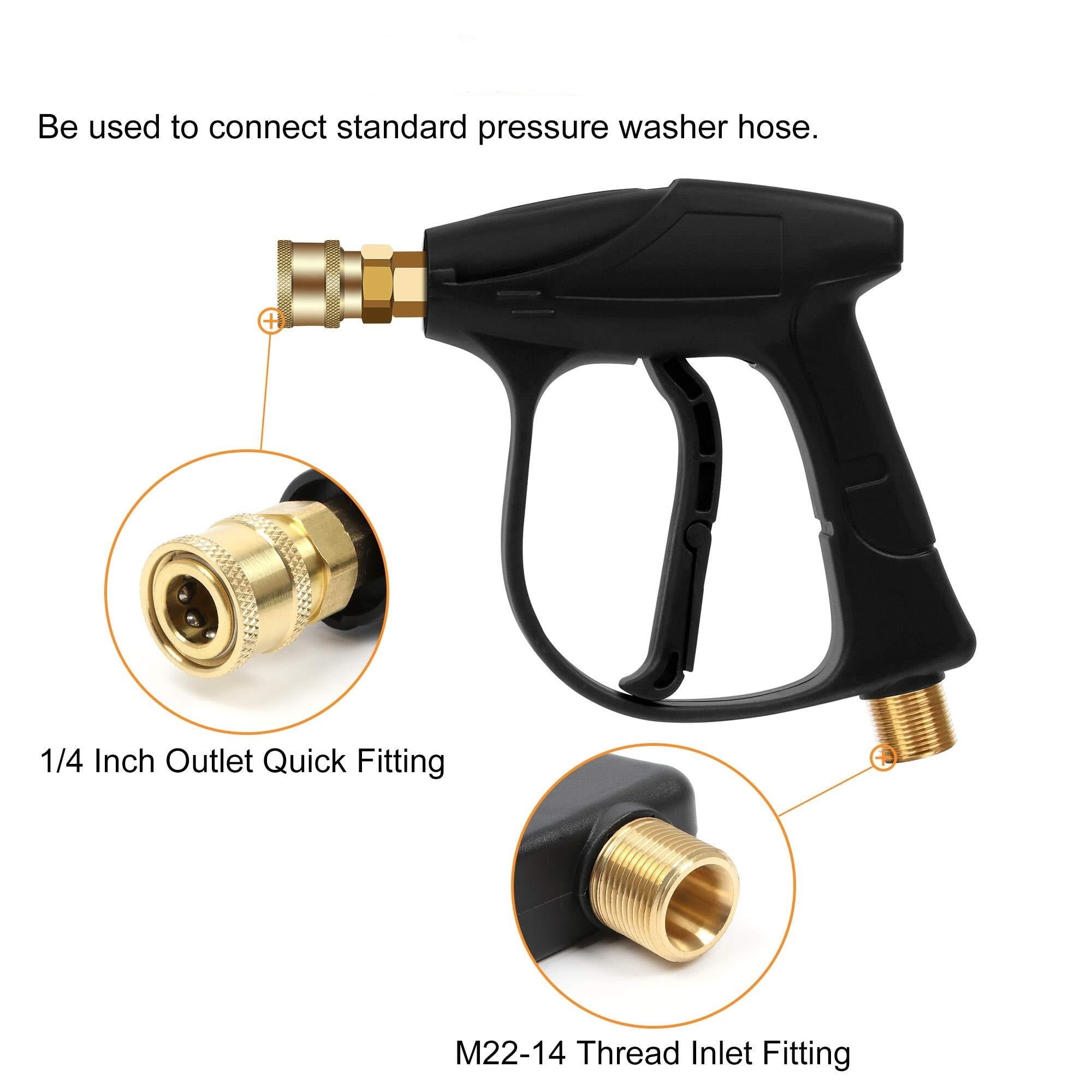 High Pressure Washer Gun 4350PSI, Car Washer Gun with 5 Nozzles and ...
