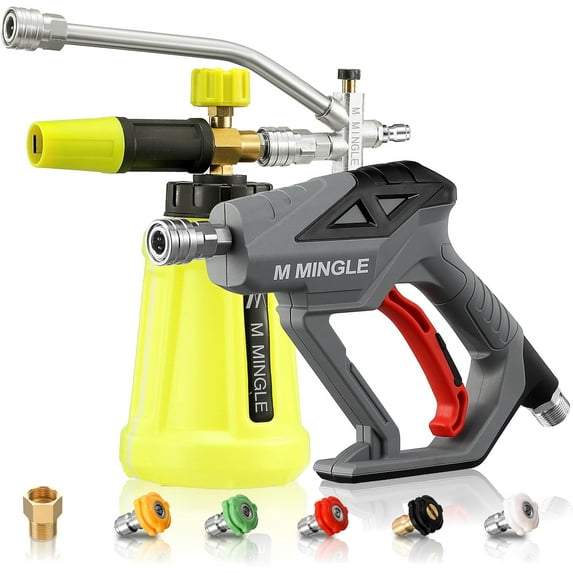 High Pressure Washer Gun with Foam Cannon, Foam Cannon Dual Connector ...