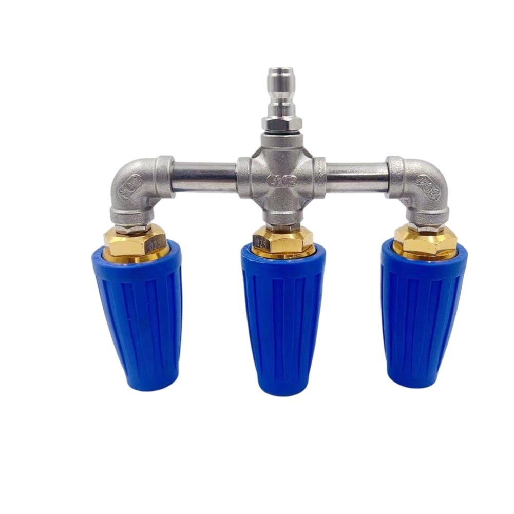 High-Pressure Washer Nozzle Triple Turbo Nozzle 360° Rotating Dual ...