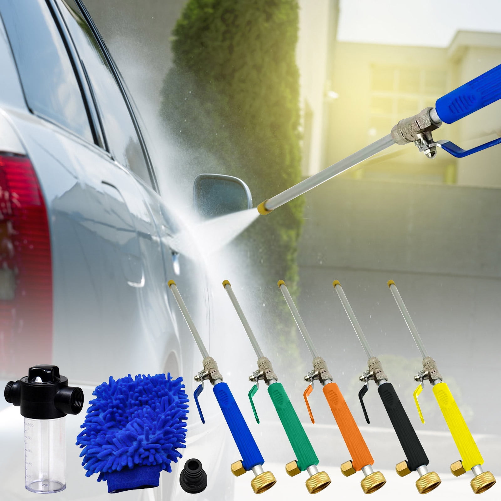 High-Pressure Water Pump, Garden Hose Attachment, 100ML Foam Nozzle ...