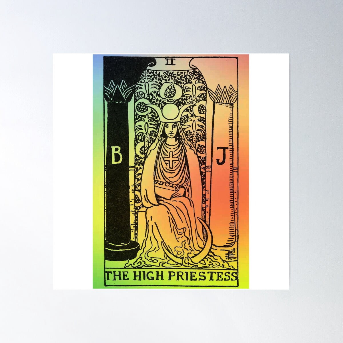 High Priestess Tarot Poster Wall Art, Modern Wall Decor For Living Room ...