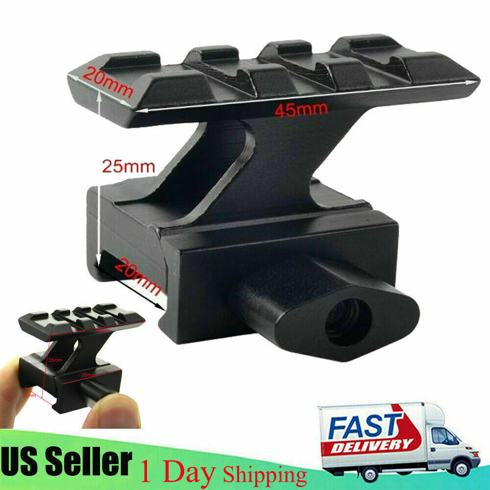 High Profile Compact Red Dot Sight Riser Mount 3 Slots 20mm Picatinny ...